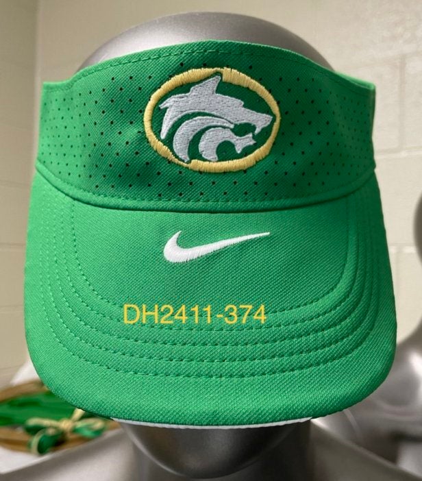 DH2411-374 Green Visor w/"WOLF" Logo (F-10) | Buford Athletics